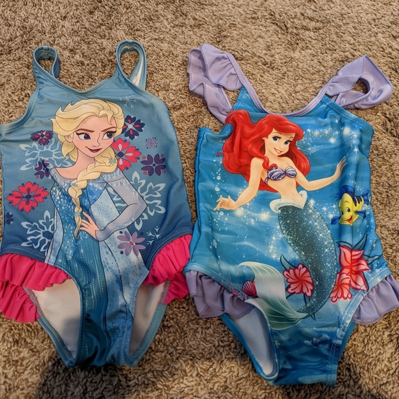 Swim | 2t Little Girl Disney Princess Swimsuits Bundle | Poshmark